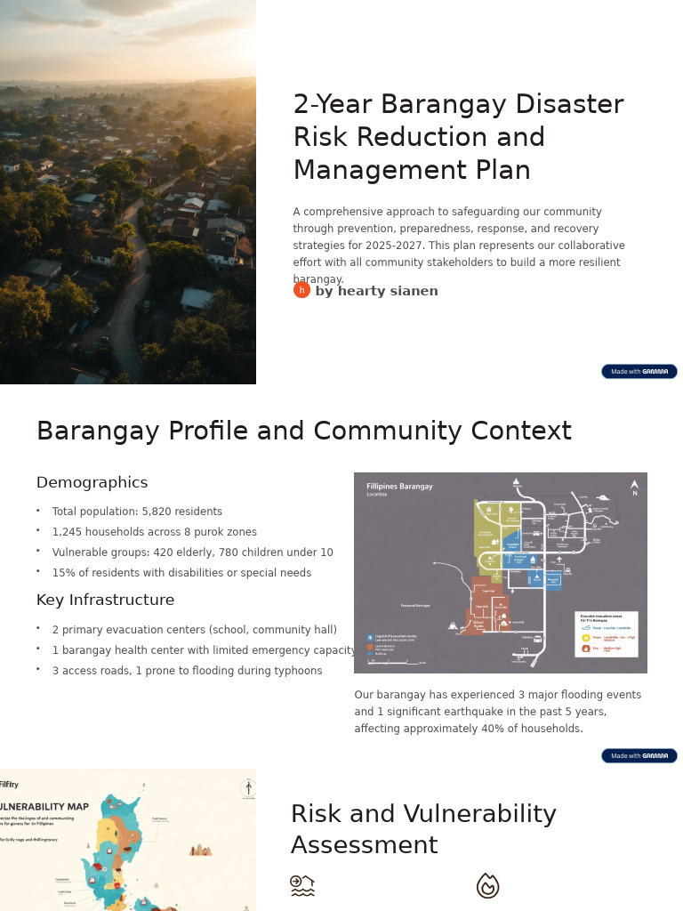 2 Year Barangay Disaster Risk Reduction and Management Plan | PDF ...