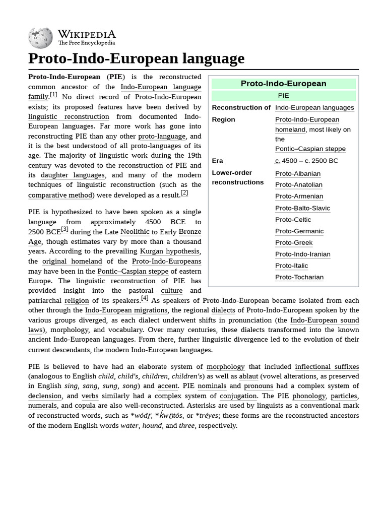 Understanding Proto-Indo-European Language | PDF | Verb | Linguistic ...