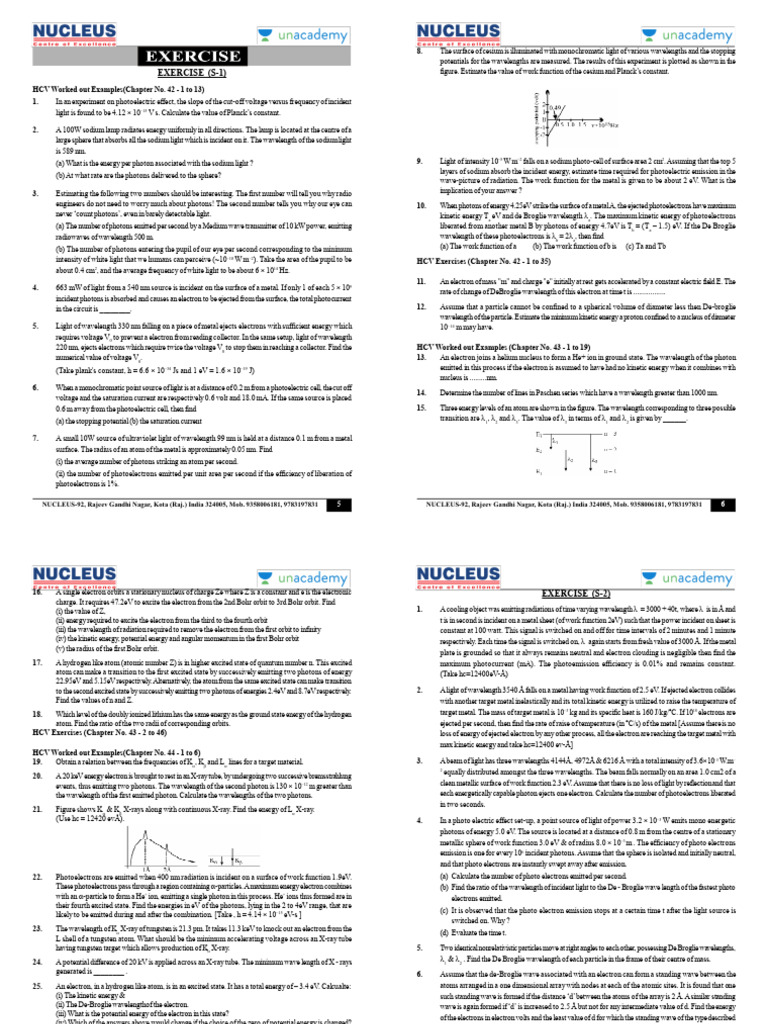 12.ModernPhysics 1 UNACADEMY | PDF | Photoelectric Effect | Electron