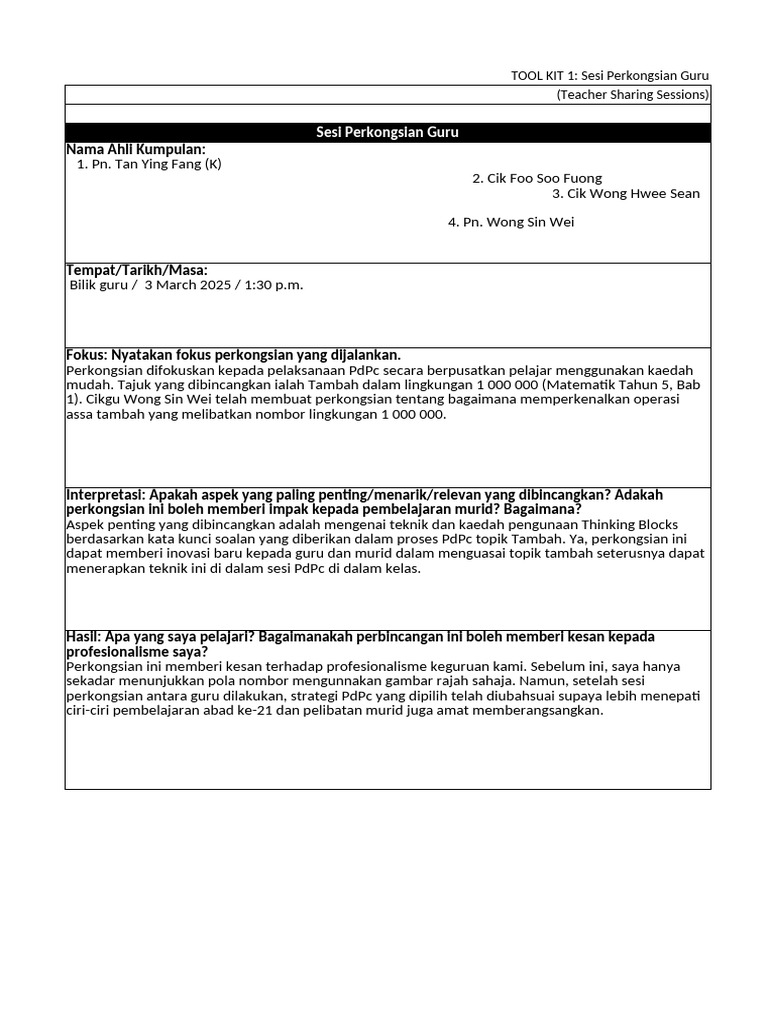 Borang PLC Tss | PDF
