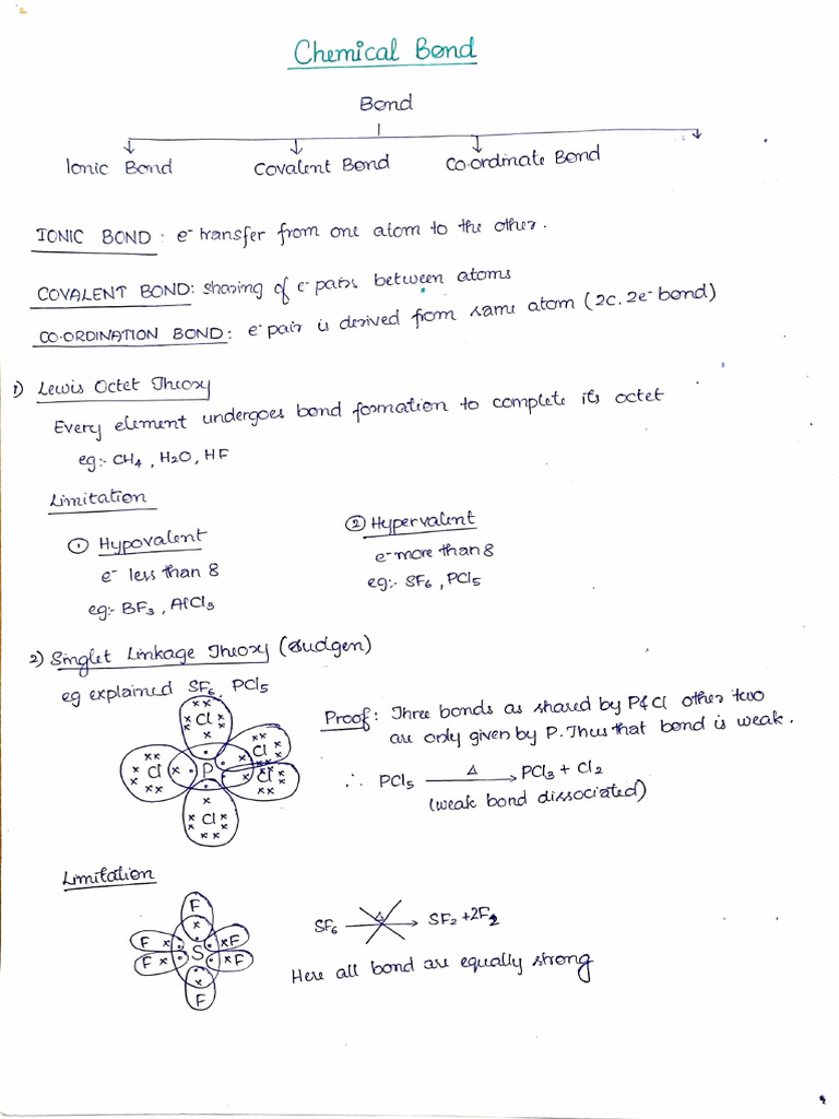 Chemical Bonding Notes | PDF