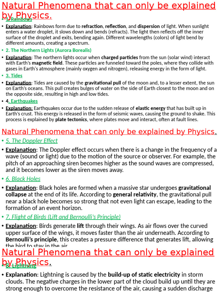 Natural Phenomena That Can Only Be Explained by | PDF | Earth | Light