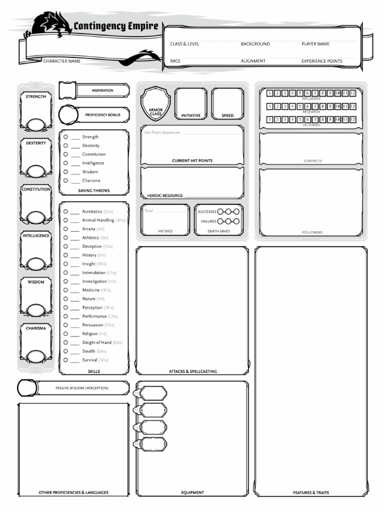 DnD6E Character Sheet | PDF