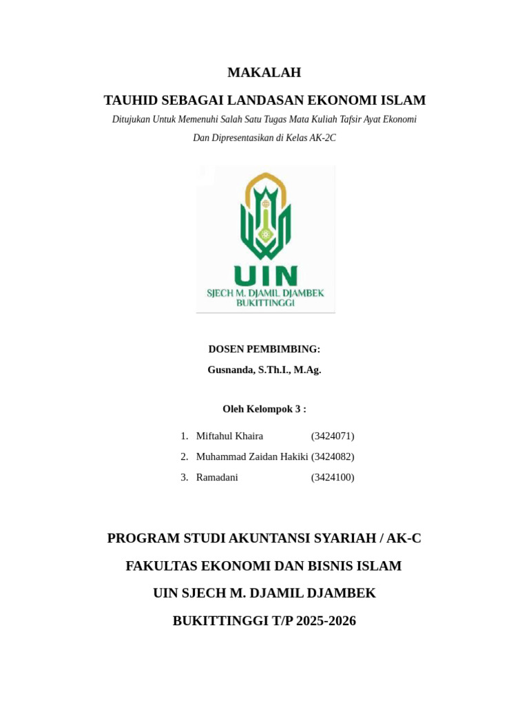 Makalah Tafsir Ayat Ekonomi KLPK 3 Parafrase | PDF