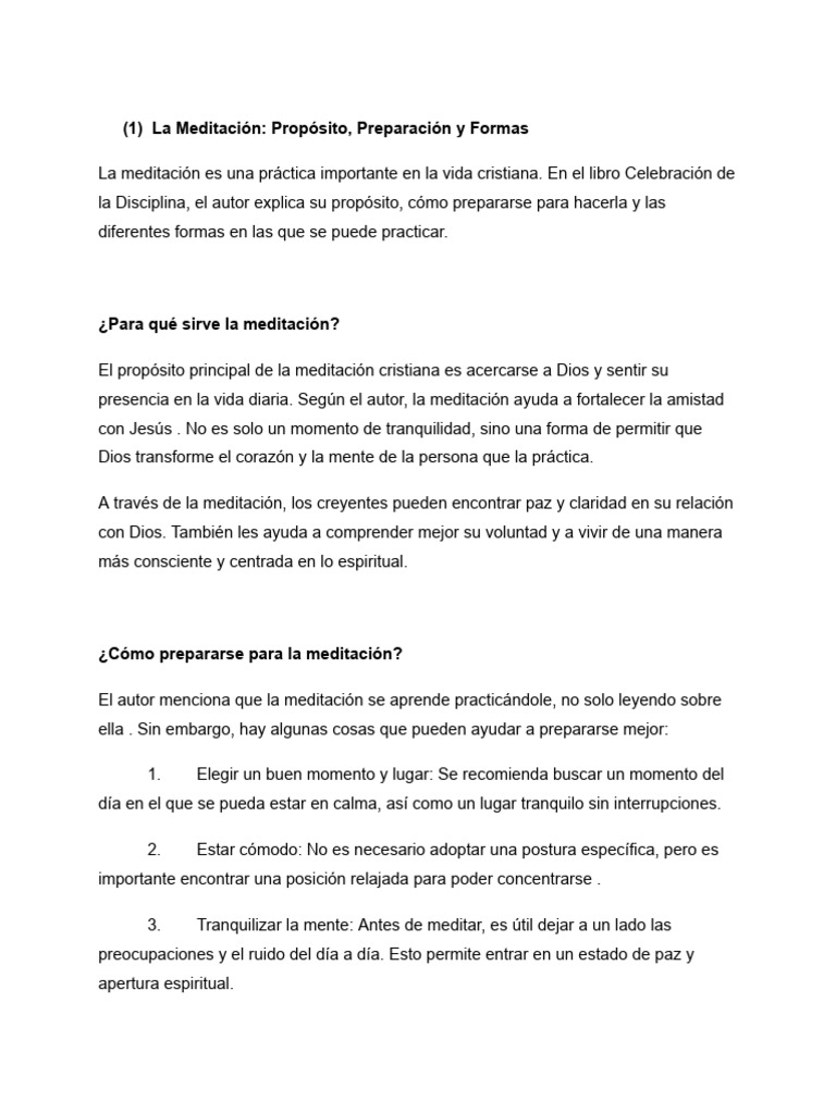 MG311 Disciplinas Espirituales | PDF | Oración | Meditación