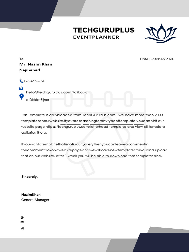 Event Planner Letterhead Template 15 | PDF