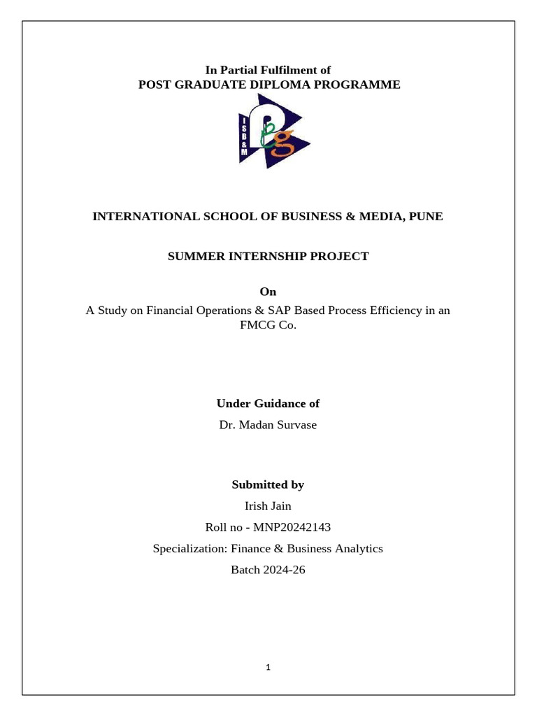 Sip Report Main | PDF | Enterprise Resource Planning | Business
