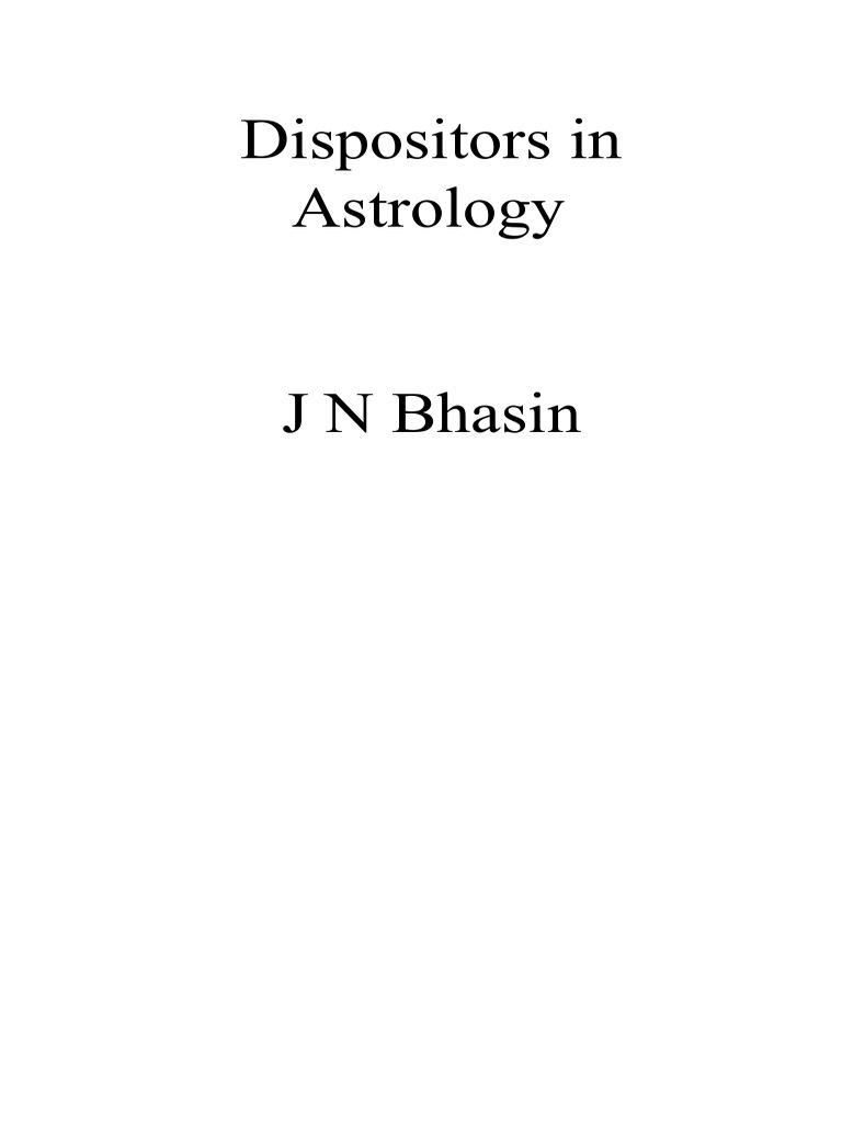 Jyotish 2013 J N Bhasin Dispositors in Astrology Good Analysys | PDF ...