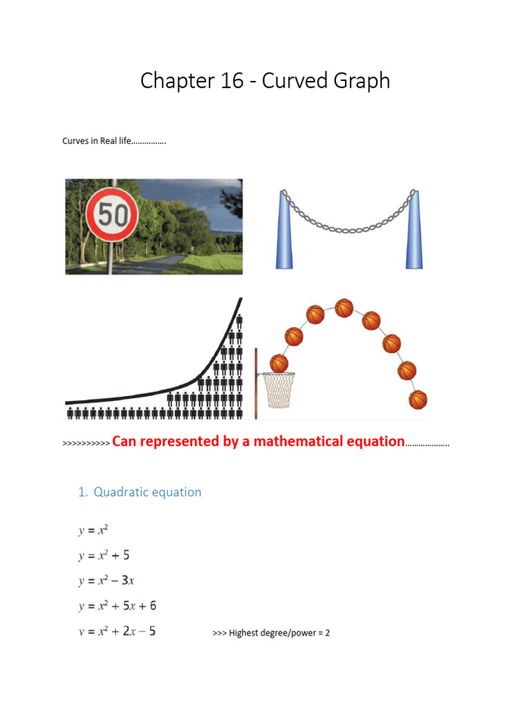 Curved Graph - Quadratic Equation | PDF | Quadratic Equation | Equations