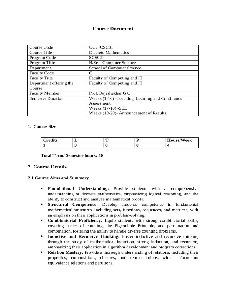 BSC - CS - 3rd Sem | PDF | Graph Theory | Logic