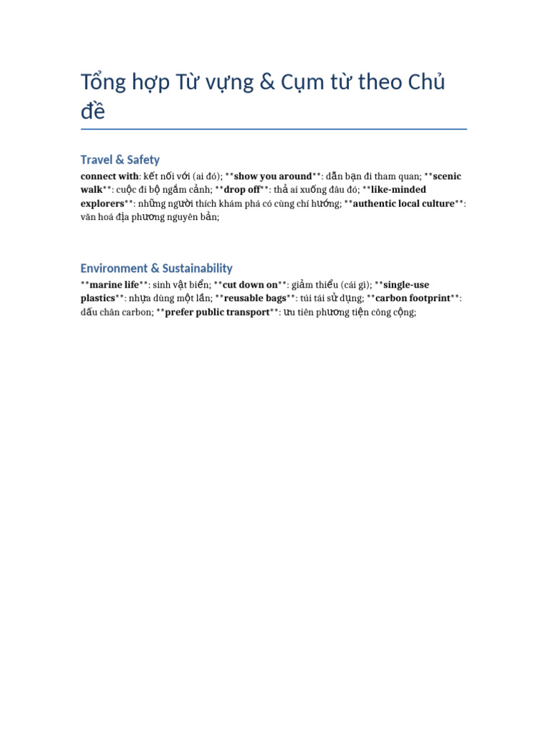 Tu Vung Theo Chu de | PDF