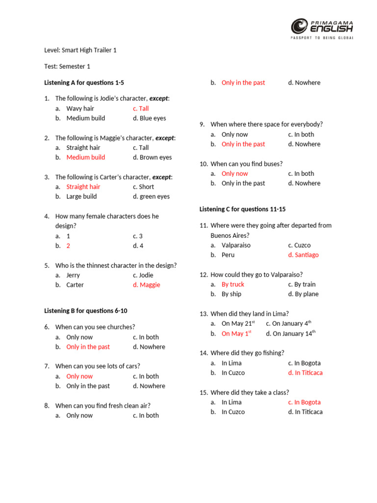 Listening and Reading Comprehension Test | PDF