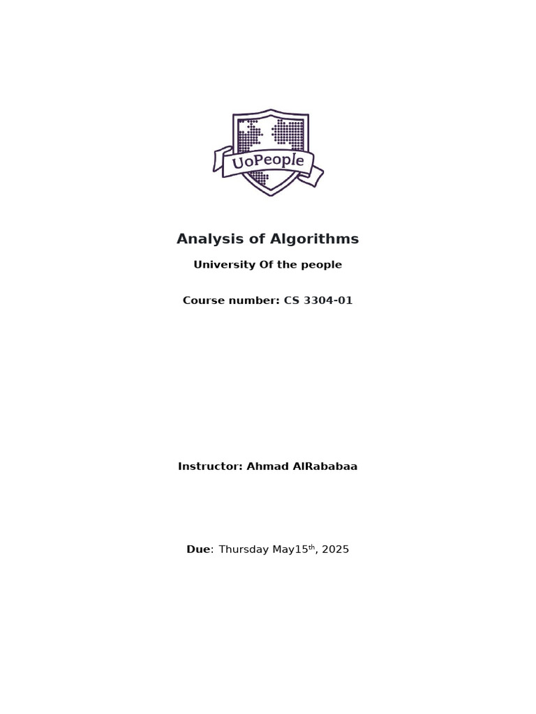 Analysis of Algorithms WA | PDF | Mathematical Logic | Applied Mathematics