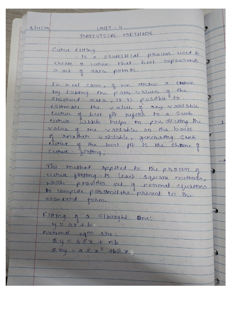 UNIT 4 Statistical Methods | PDF