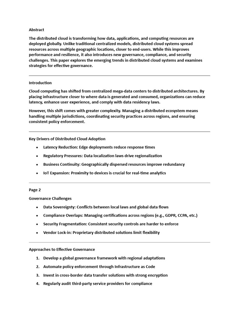 Distributed Cloud Systems | PDF