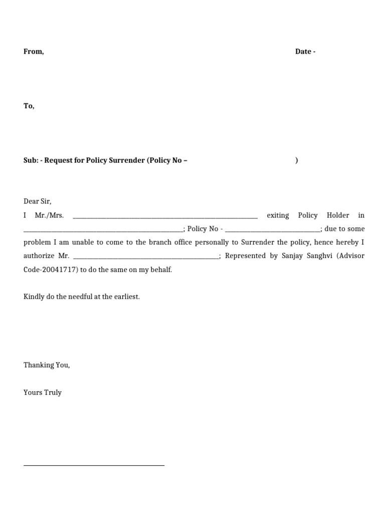 Life Insurance - Policy Surrender | PDF