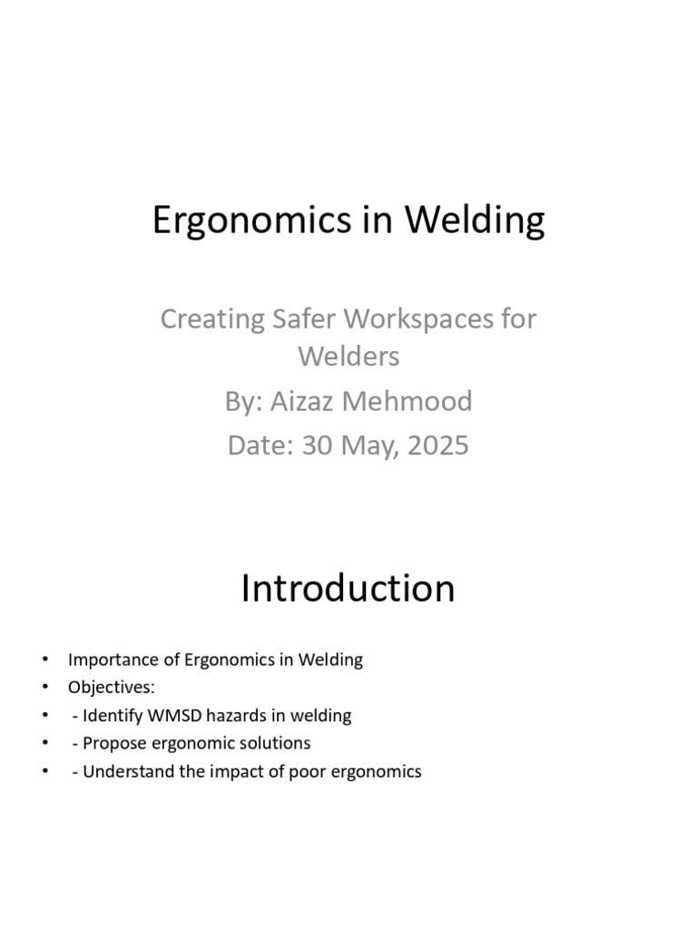 Ergonomics in Welding | PDF