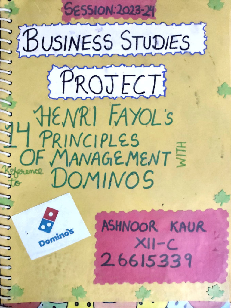 Bst Class 12 Project Principles of Mgt. | PDF