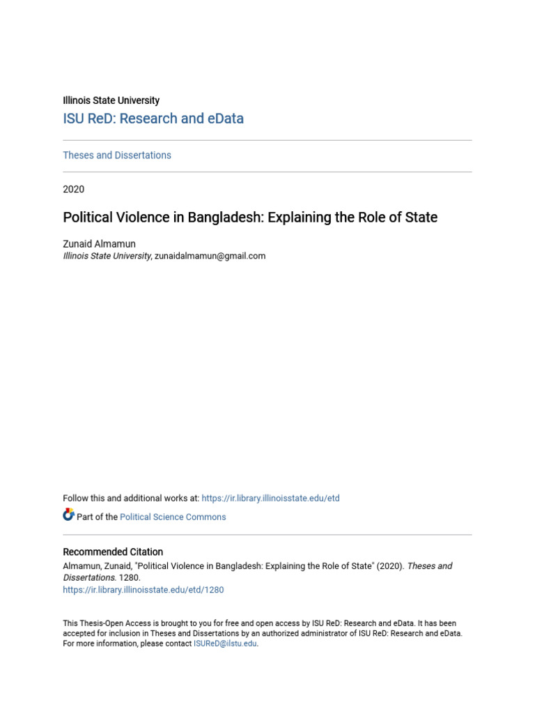 Political Violence in Bangladesh - Explaining The Role of State - 2 ...