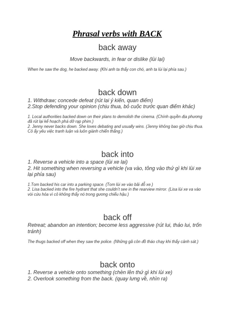 Lists of Commonly-Used Phrasal Verbs | PDF