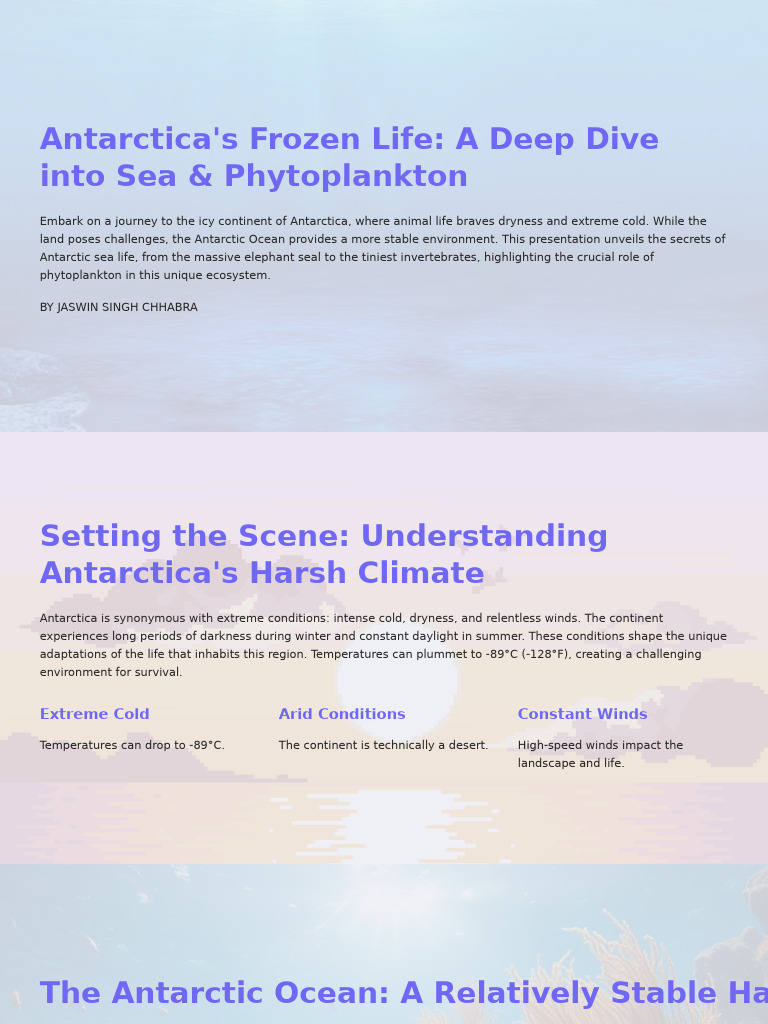 Antarcticas Frozen Life A Deep Dive Into Sea and Phytoplankton | PDF ...