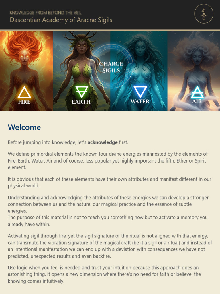 Charging Sigils With The 4 Divine Primordial Elements | PDF | Mind | Knowledge