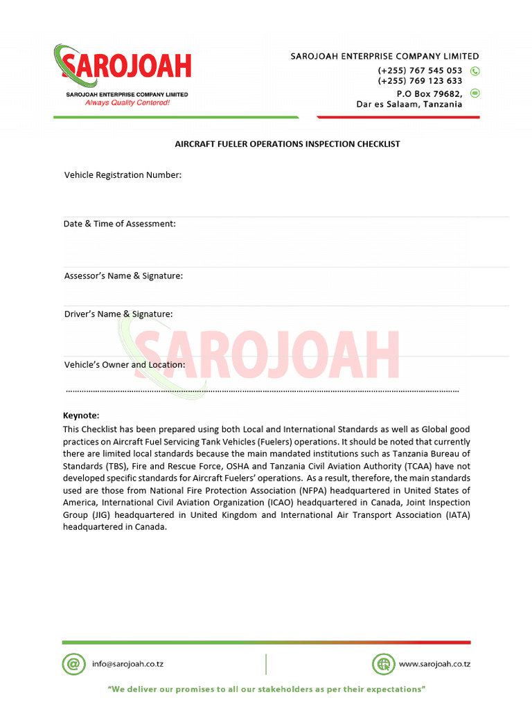Aircraft Fueler Operations Checklist | PDF | Valve