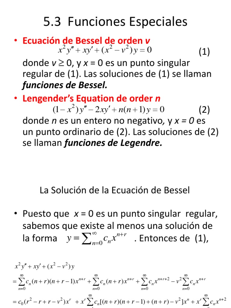 Ecuaciones y Funciones de Bessel | PDF | Funciones y mapeos | Conceptos ...