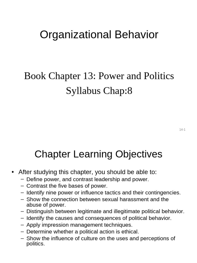 Chap 10 - Power & Politics | PDF | Power (Social And Political ...