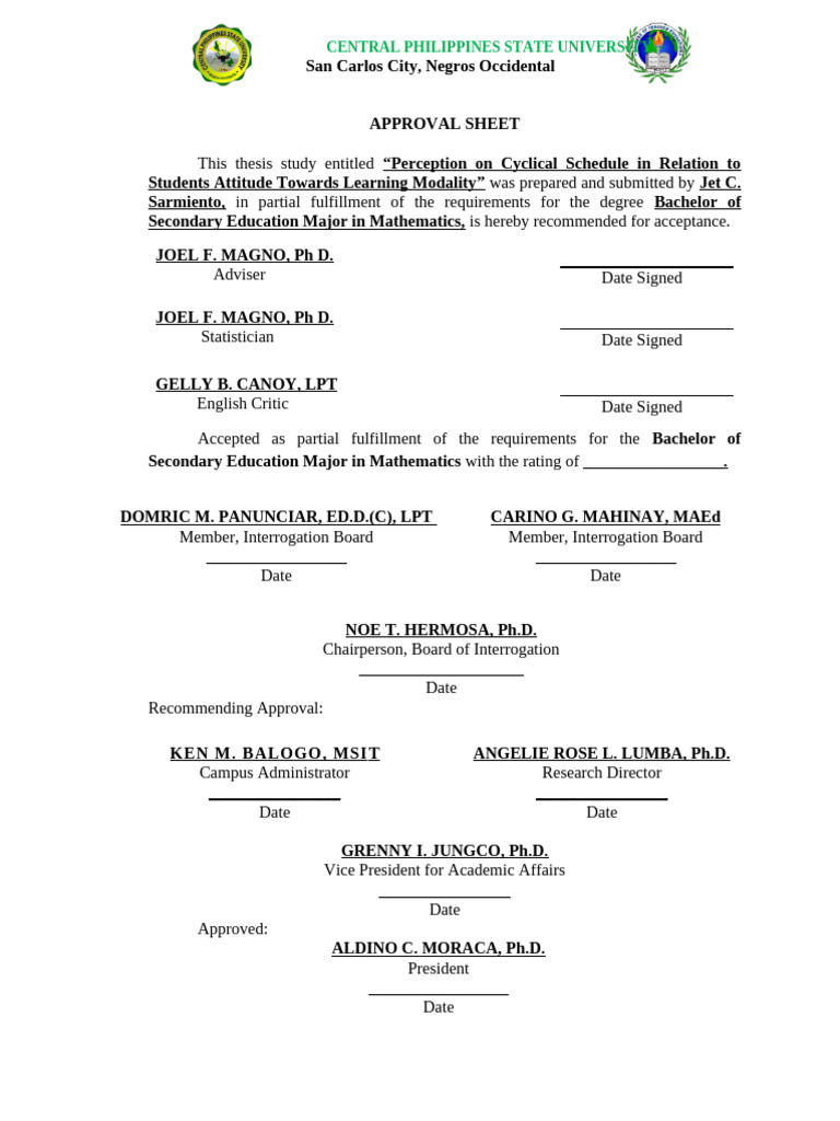 Approval Sheet Final | PDF