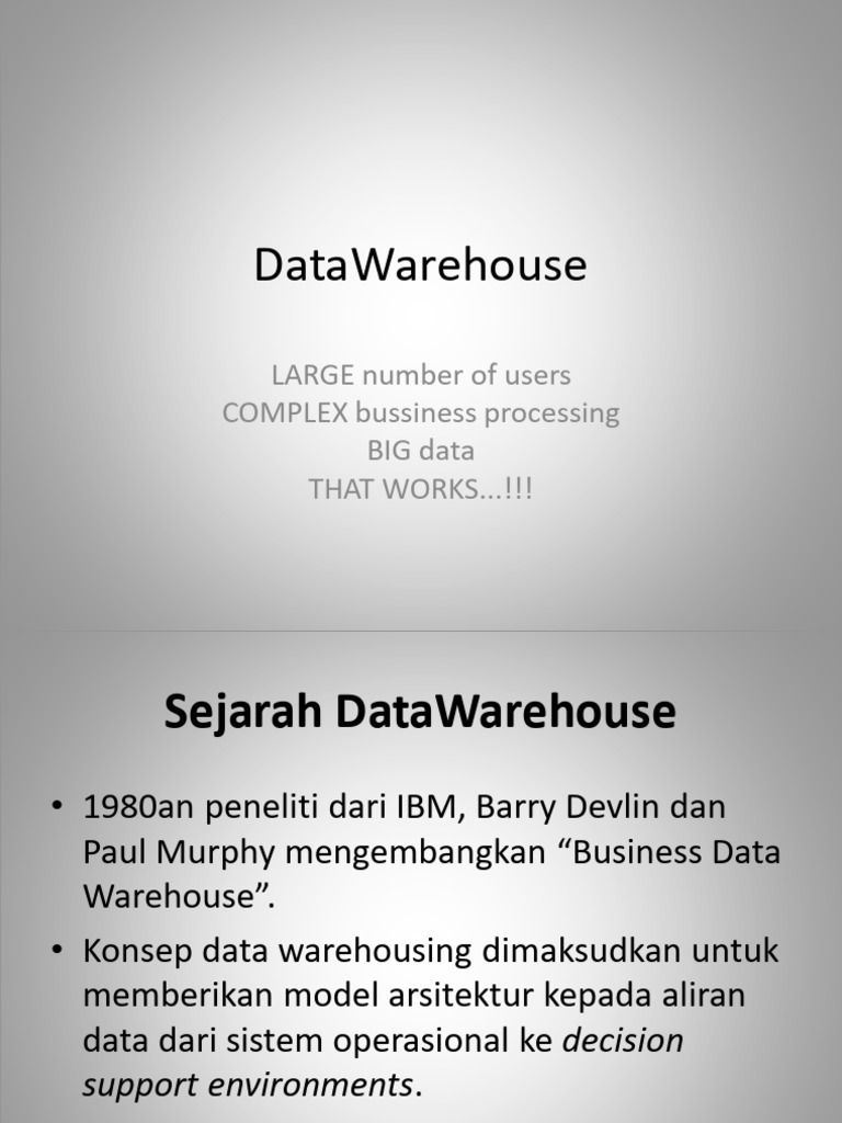 Lecture 2. DataWarehouse - History | PDF