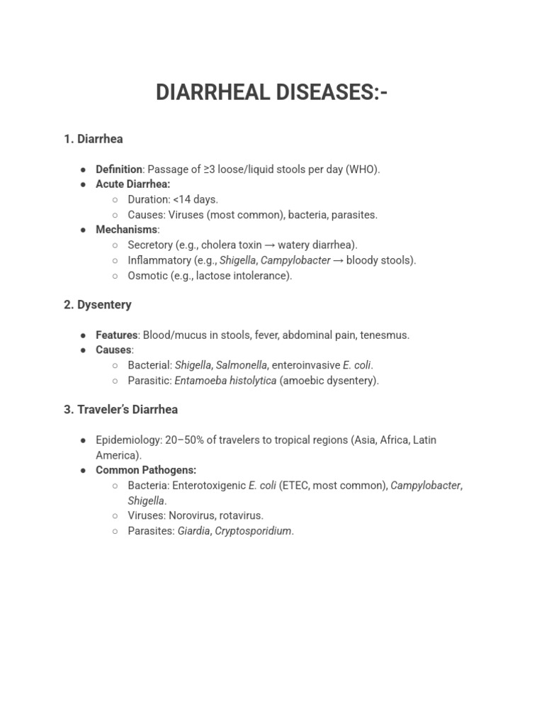 Diarrheal Diseases | PDF | Diarrhea | Microbiology