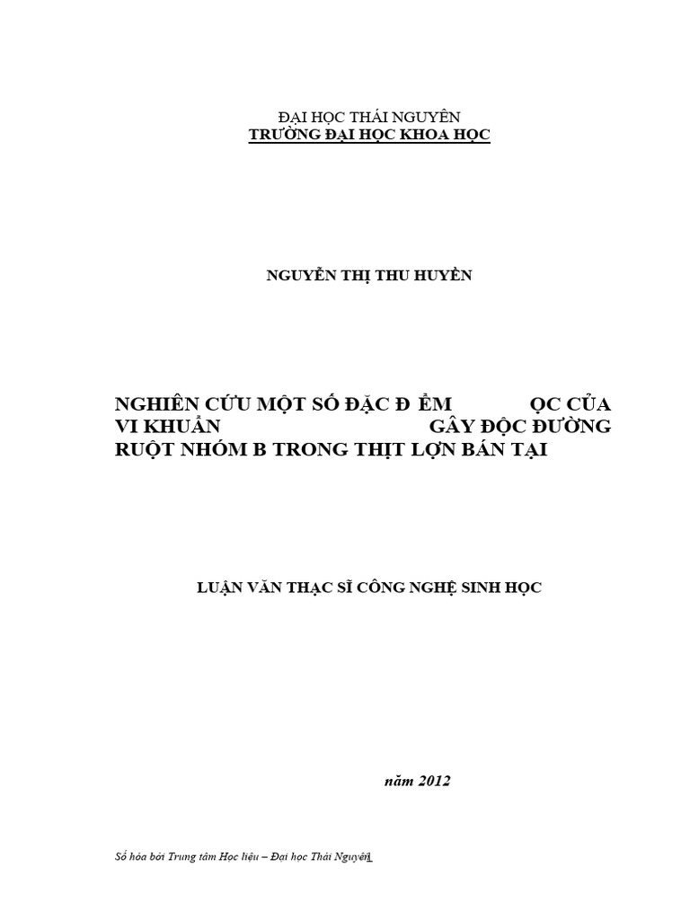 Luận Văn Nghiên Cứu Một Số Đặc Điểm Sinh Học Của Vi Khuẩn Staphylococcus Aureus Gây Độc Đường ...