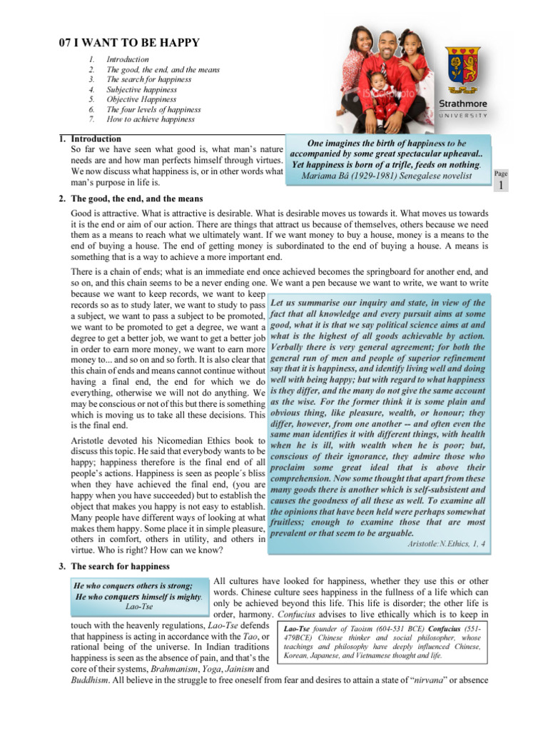 Topic-6 Desire For Happiness and Morality | PDF | Happiness | Stoicism
