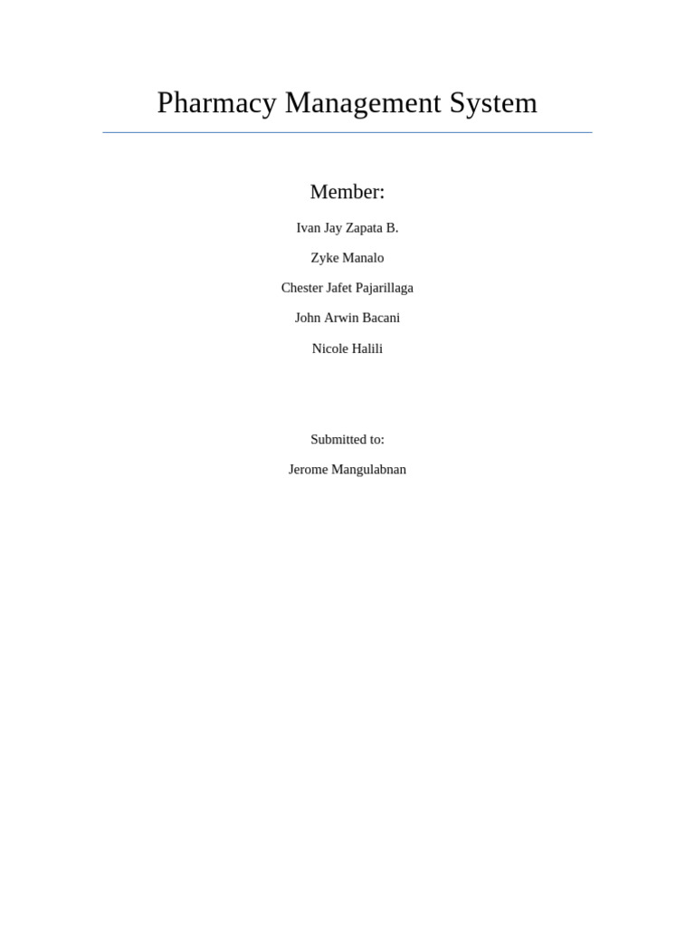 Pharmacy Management System ERD | PDF | Data Management