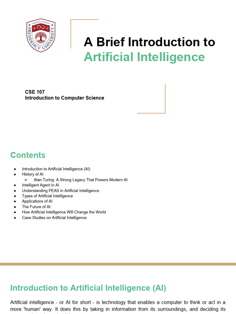 Introduction to Artificial Intelligence | PDF | Artificial Intelligence ...