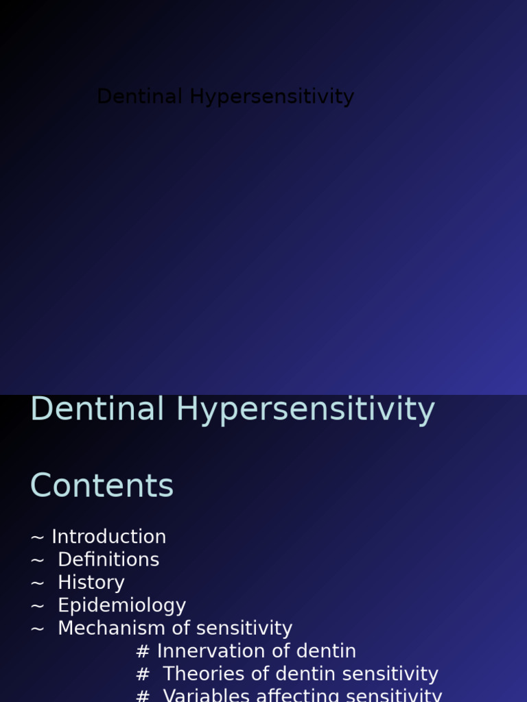 Dentinal Hypersensitivity Copy | PDF | Dentin