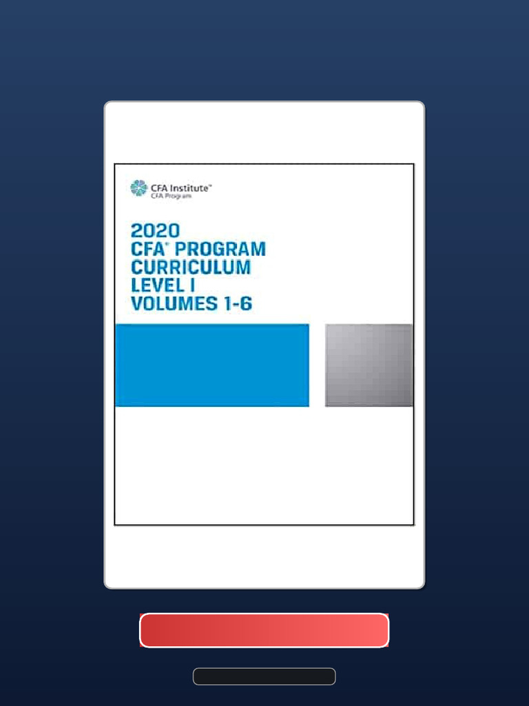 Verified PDF Download CFA Program Curriculum 2020 Level I Volumes 16 ...