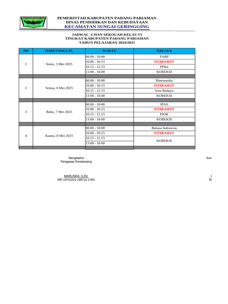 Jadwal Asesmen Sem II 2025 | PDF