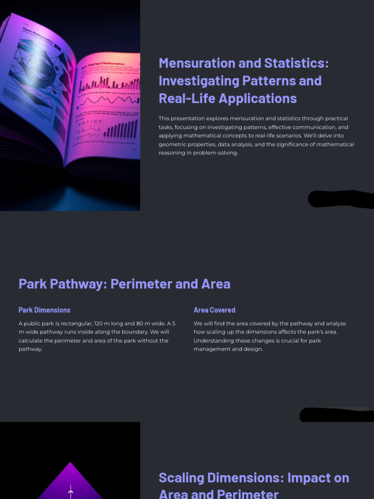 Mensuration and Statistics Investigating Patterns and Real Life ...