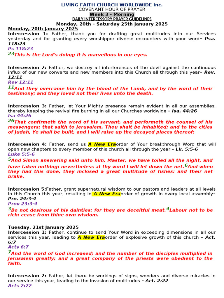 (With SCRPTR) Week 3 CHOP Prayers Jan 20th - 24th Jan 2025 | PDF ...
