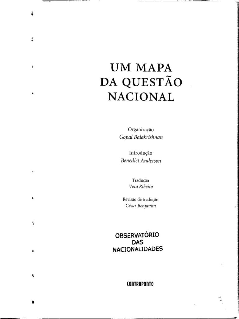 Gopal Balakrishnan - Um Mapa Da Questão Nacional-Contraponto (2000) | PDF
