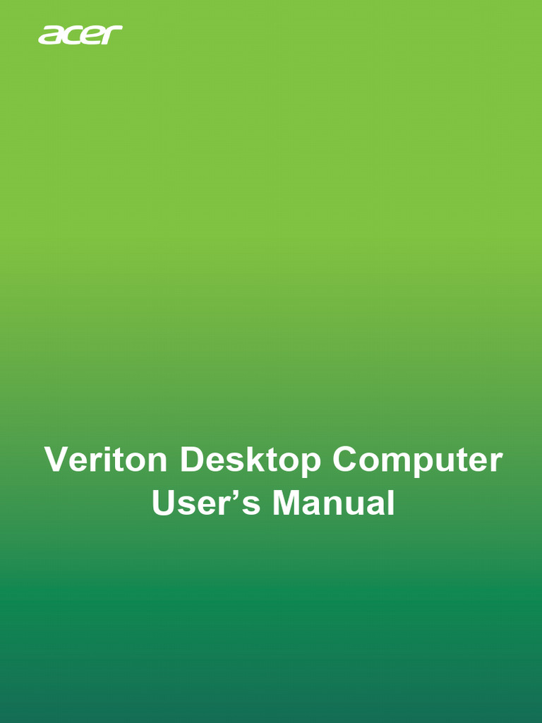 Acer Veriton Desktop User Manual | PDF | Usb | Bluetooth