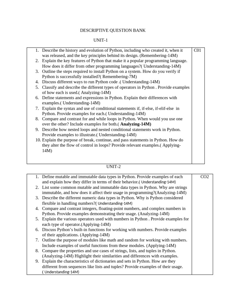 7.descriptive Question Bank | PDF | Parameter (Computer Programming ...