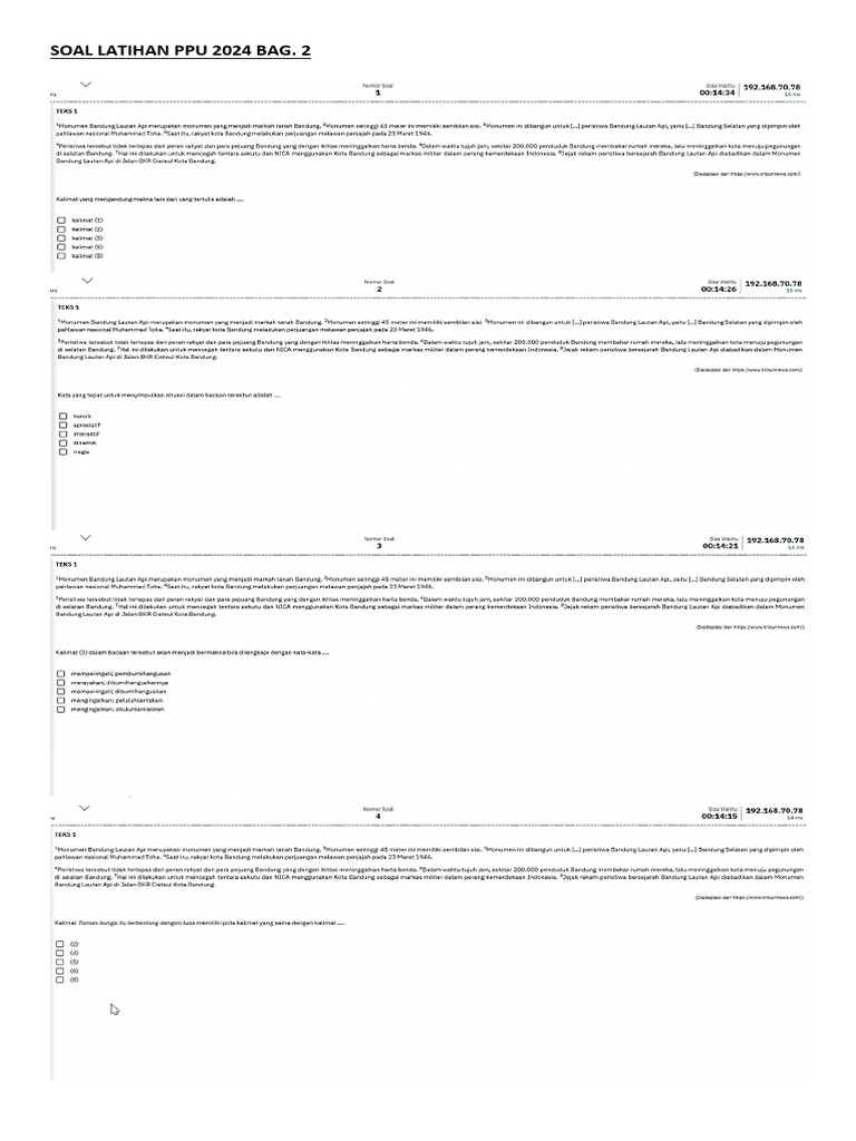 Soal Latihan Ppu 2024 Bag. 2 | PDF