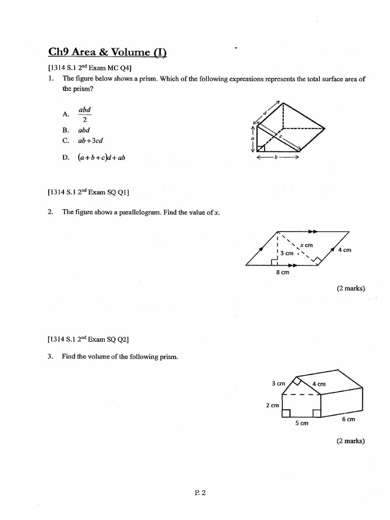 Ch9 Area and Volume I | PDF