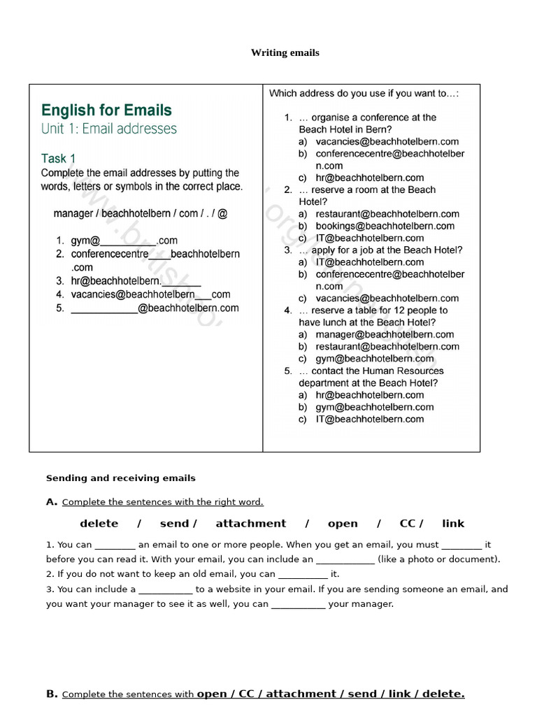 Email Writing Essentials and Exercises | PDF | Chess Theory | Chess