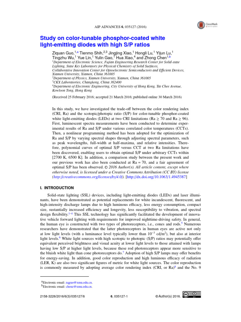 Study On Color-Tunable Phosphor-Coated White Light | PDF | Light ...