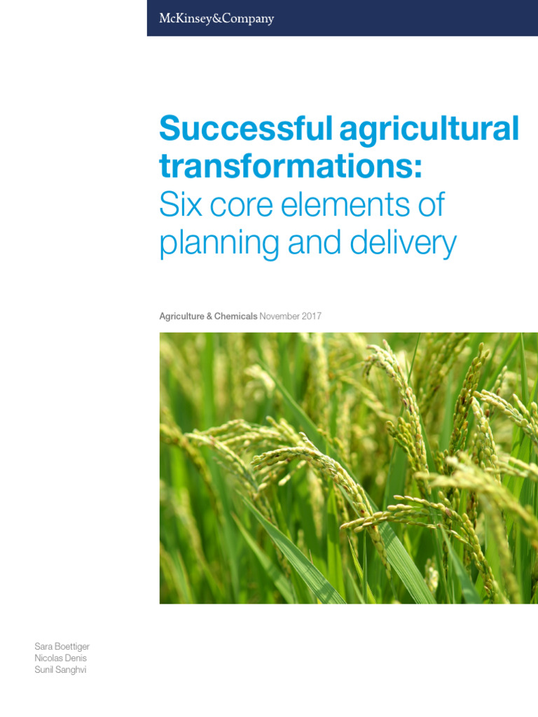 Successful Agricultural Transformations Six Core Elements of Planning ...