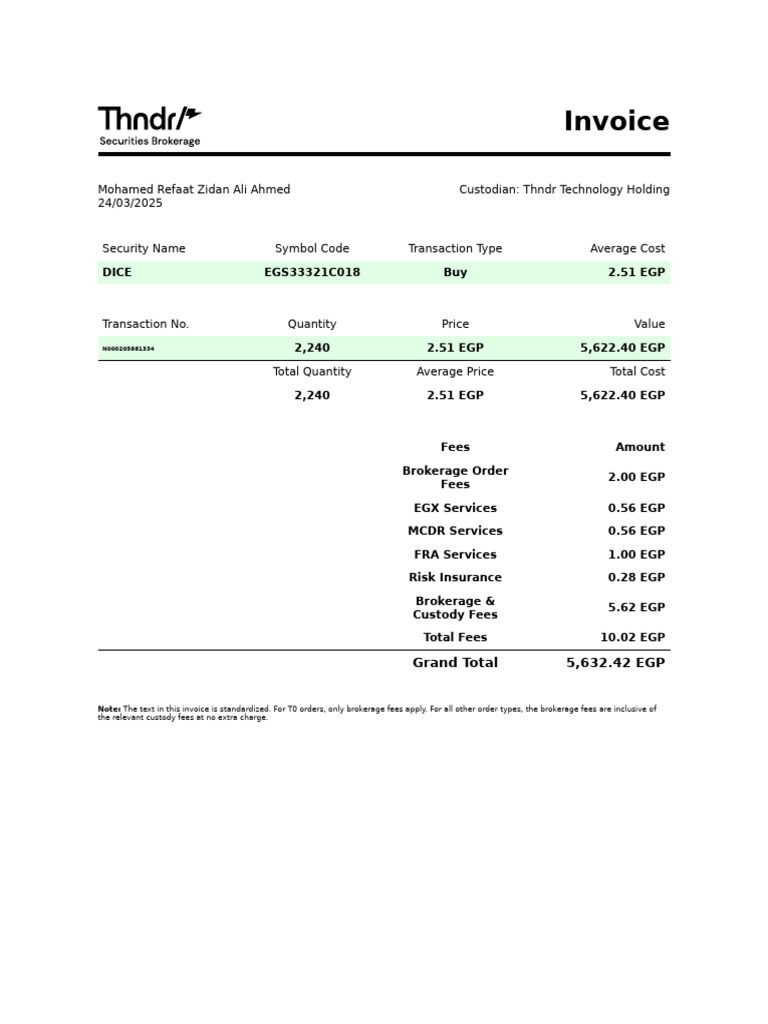 E Invoice - 2025 03 24 | PDF | Fee | Prices